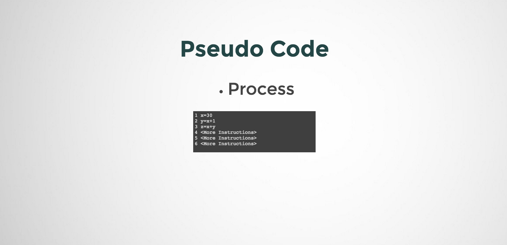 Represent Process in Pseudo Code | Founder at work